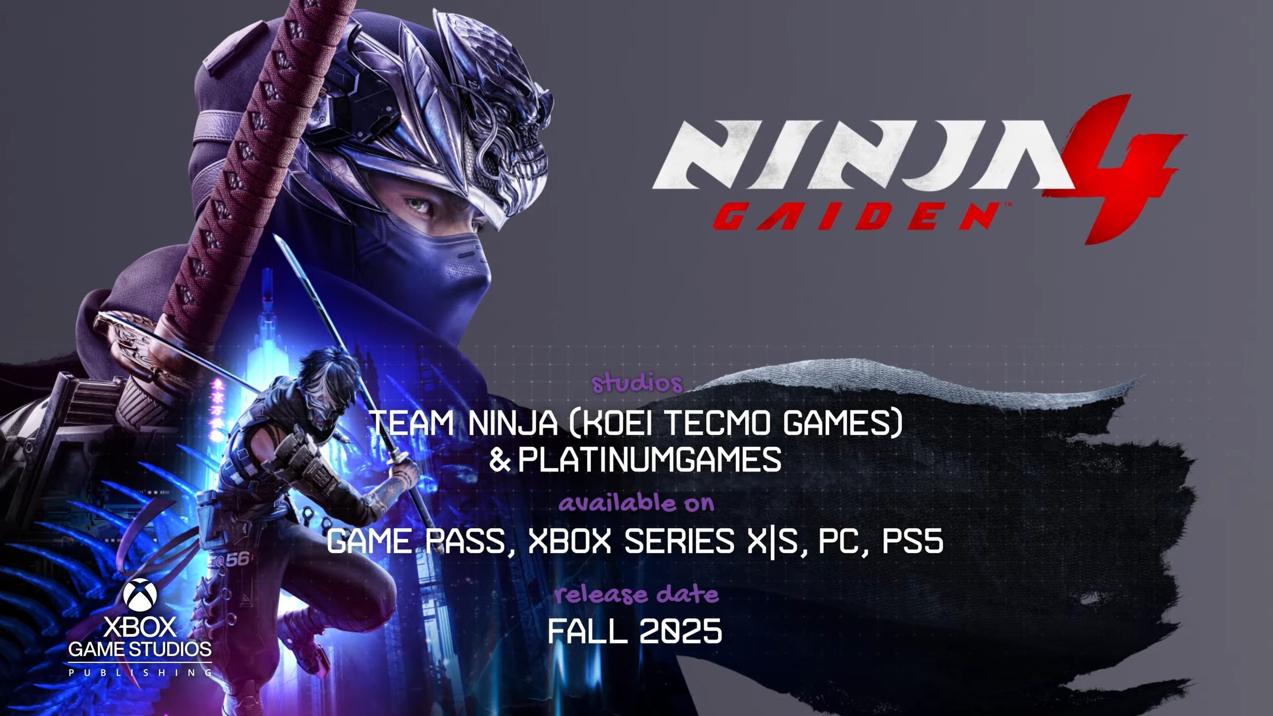 Microsoft utannonserar Ninja Gaiden 4 utvecklat av PlatinumGames