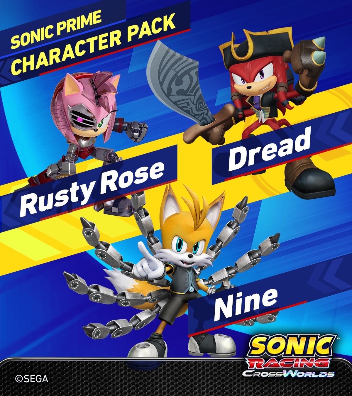 Kolla in Sonic Prime Character Pack till Sonic Racing: Crossworlds