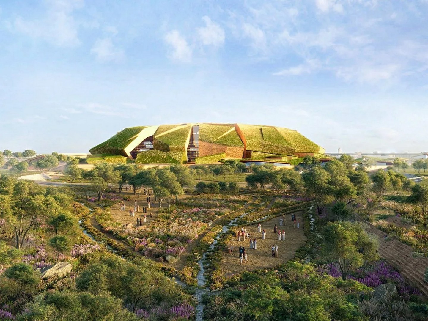 Saudiarabien presenterar den förvånansvärt naturinspirerade stadion som ...