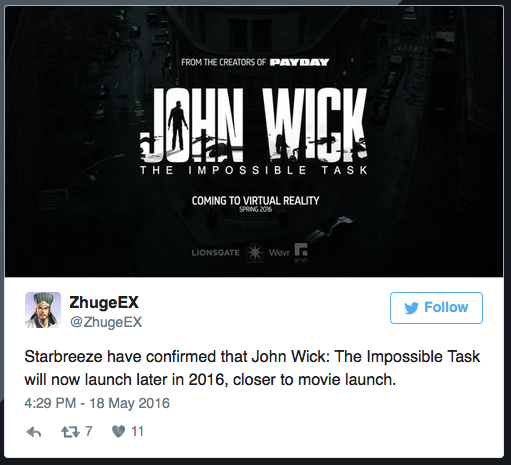 VR-spelet John Wick: The Impossible Task släpps i höst - John Wick ...